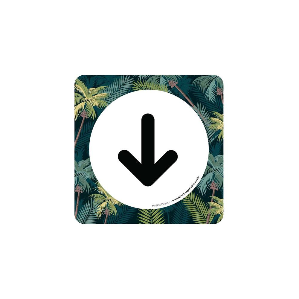 Plaque de porte Flèche en bas, gamme Mosaïque - Direct Signalétique