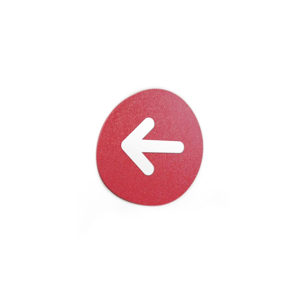 Plaque de porte Touchy® Disk Flèche gauche – Direct Signalétique